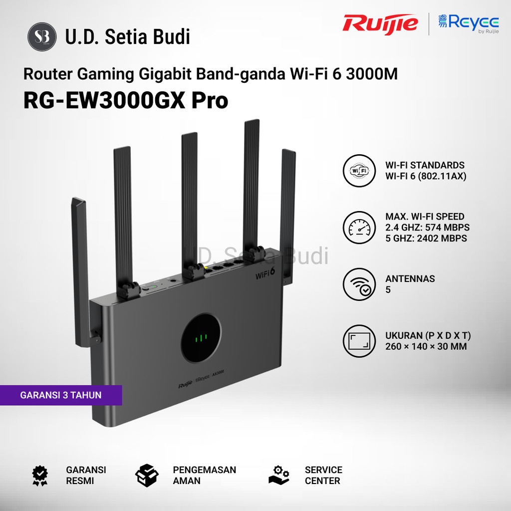 Jual Ruijie Reyee RG-EW3000GX PRO Router Gaming Gigabit Band-ganda Wi ...
