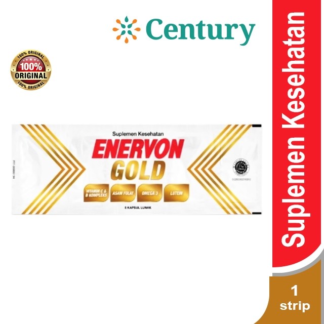 Jual ENERVON GOLD 1 STRIP ISI 5 TABLET / MULTIVITAMIN/ DAYA TAHAN TUBUH ...