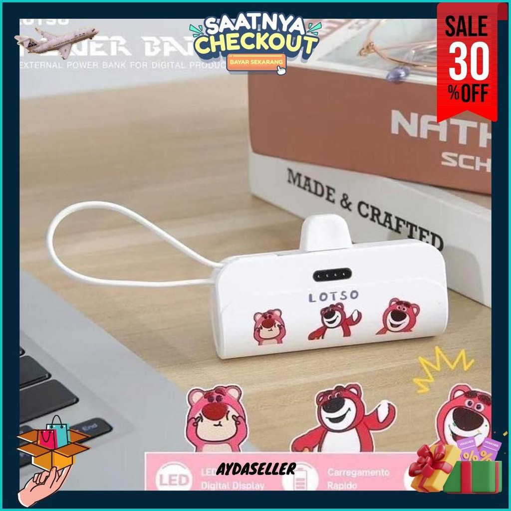 Jual Power Bank 5000 Mah Mini Power Bank Lotso Bear Mickey Portable ...