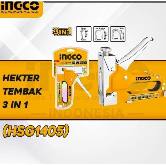 Jual 3-IN-1 STAPLE GUN INGCO HSG1405 - STAPLER STAPLES STEPLES TEMBAK ...