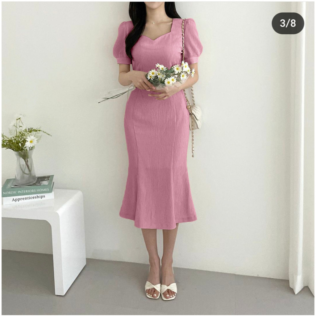 Jual Bsju Dresh Natal Formal Dres Kondangan Pesta Baju Drrs Lengan ...