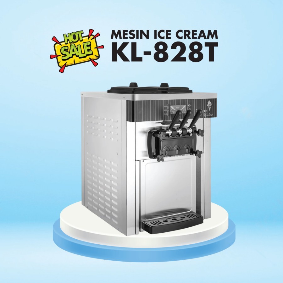 Jual Mesin Es Krim 3 Tuas Soft Ice Cream Machine Es Cream KL-828T | Shopee Indonesia