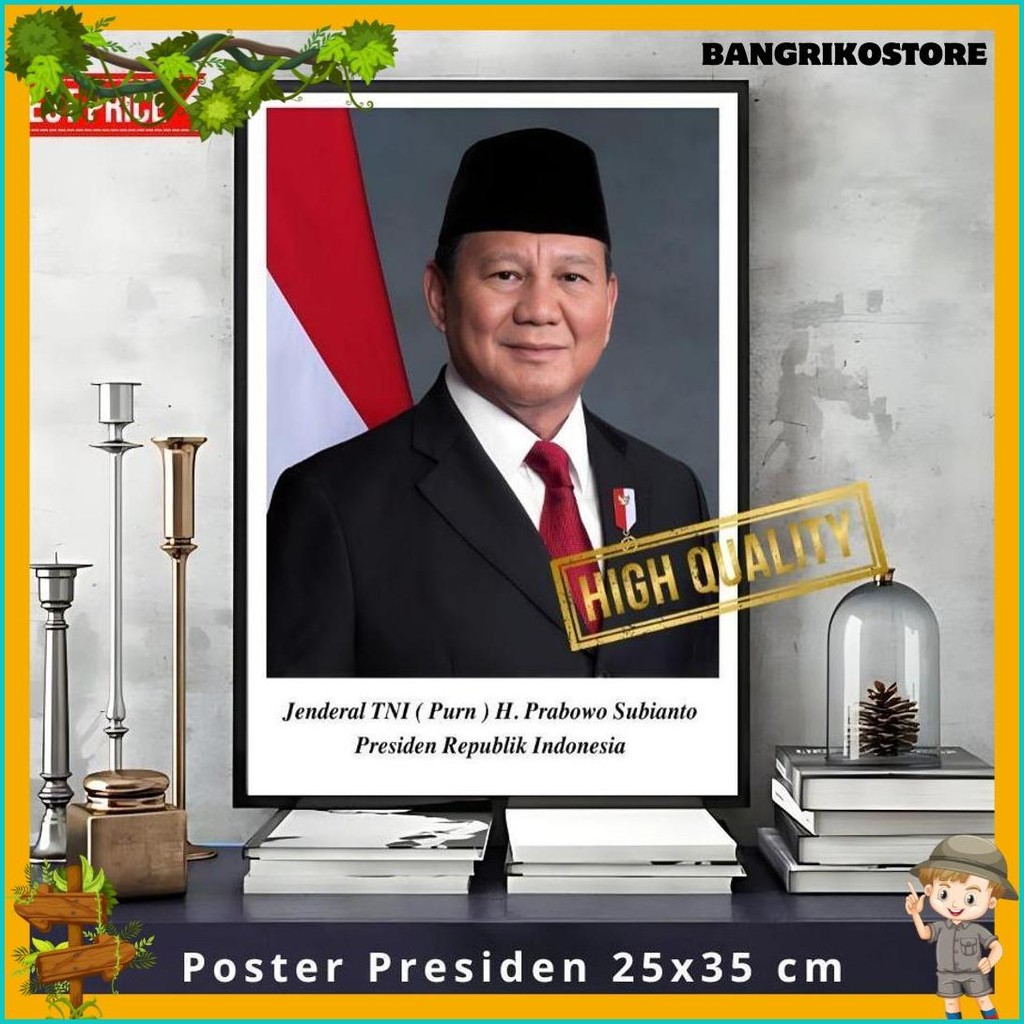 Jual Poster Foto Presiden Dan Wakil Terpilih 2024 Gambar Garuda Prabowo Wapres Gibran 14R 25X35 ...