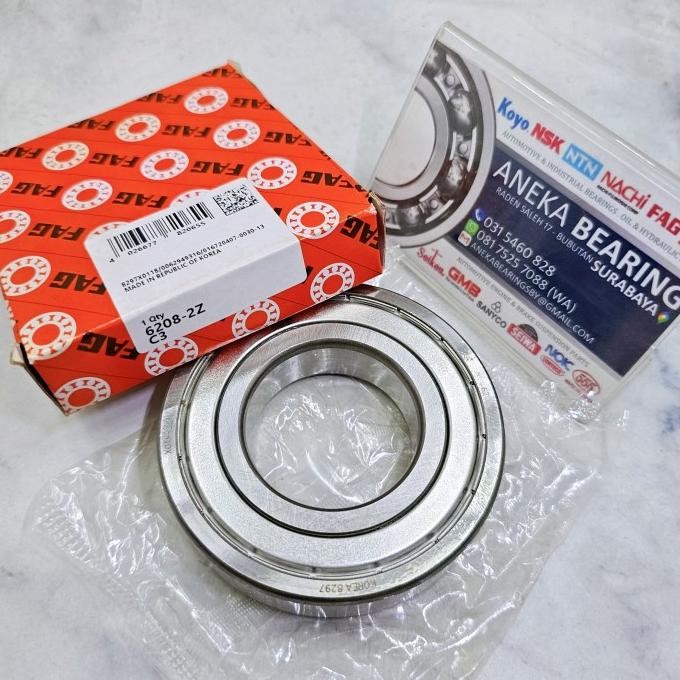 Jual siap kirim] BEARING 6208ZZC3 FAG ORIGINAL 6208 2Z C3 LAHER MESIN ...