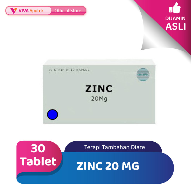 Jual Zinc 20 mg untuk Terapi Tambahan Diare (30 Tablet) | Shopee Indonesia