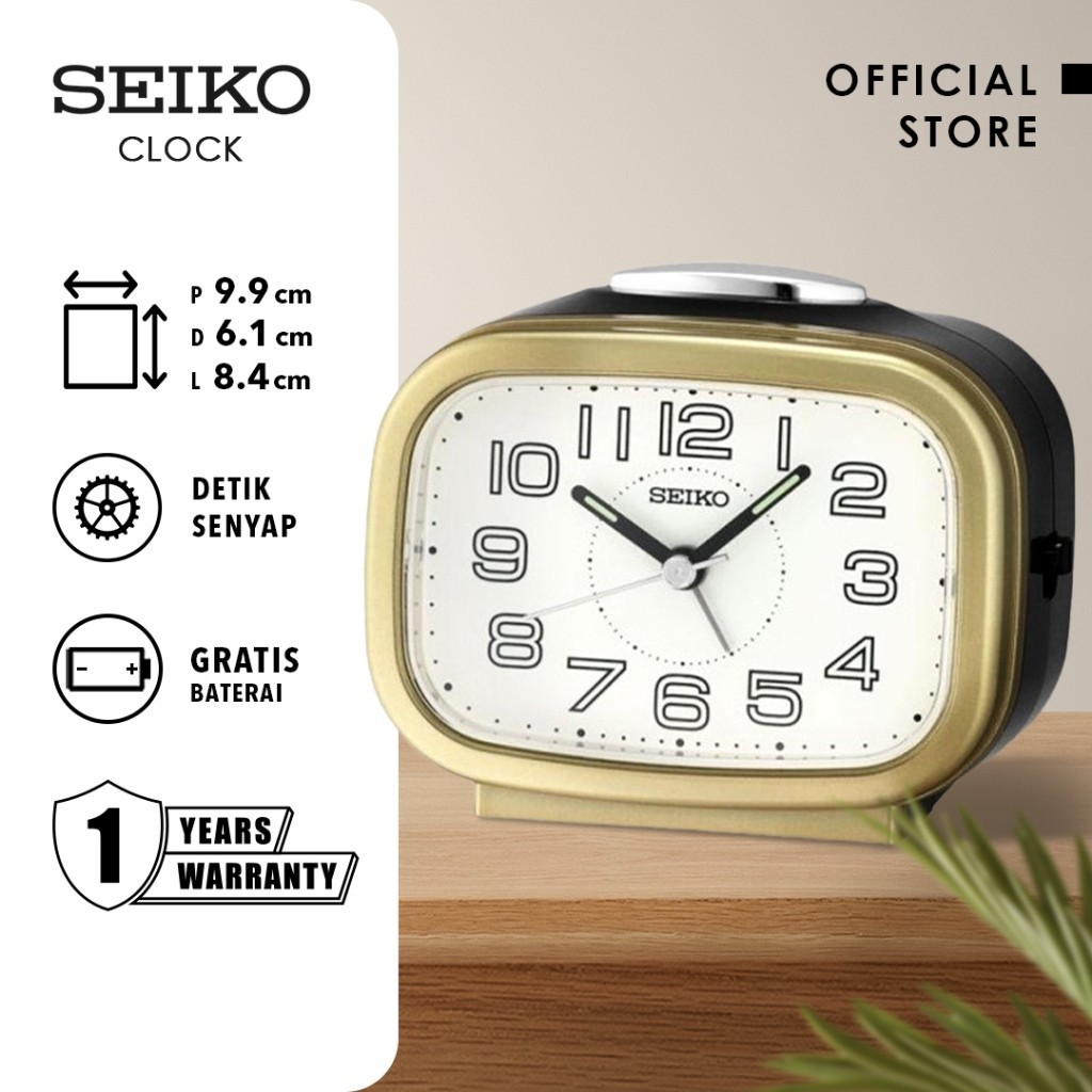 Jual Jam Weker Beker Seiko QHK060G Detik Senyap White Dial Original ...