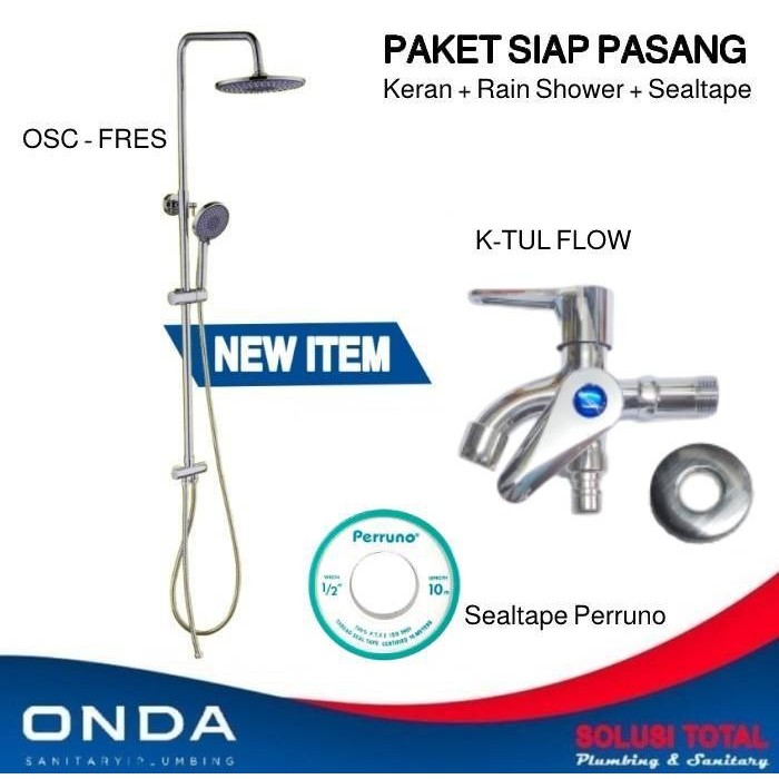 Jual PAKET Rain Shower Air Dingin - OSC FRES + K-TUL FLOW 100% Asli ONDA | Shopee Indonesia