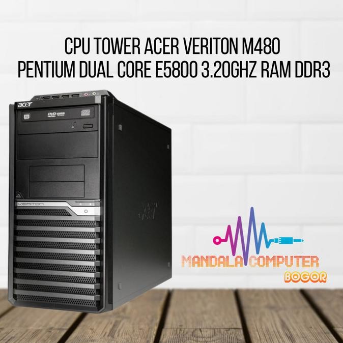Jual CPU Tower Acer Veriton M480 Pentium Dual Core E5800 3.20GHz Ram ...