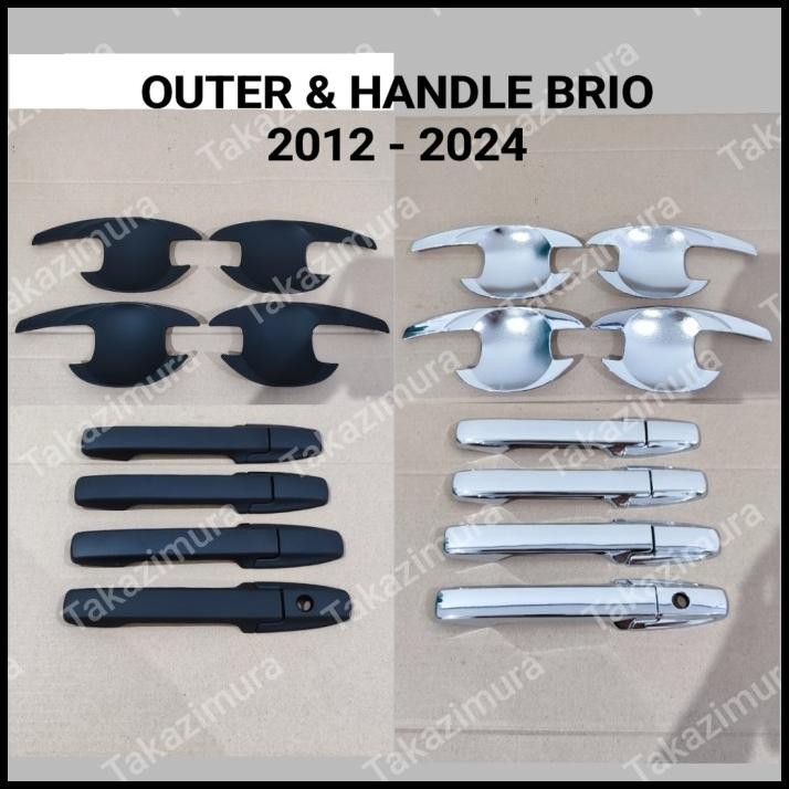 Jual Paket Cover Handle Outer Mangkok Hitam / Chrome Mobil Honda New Brio 2012 2013 2014 2015 ...
