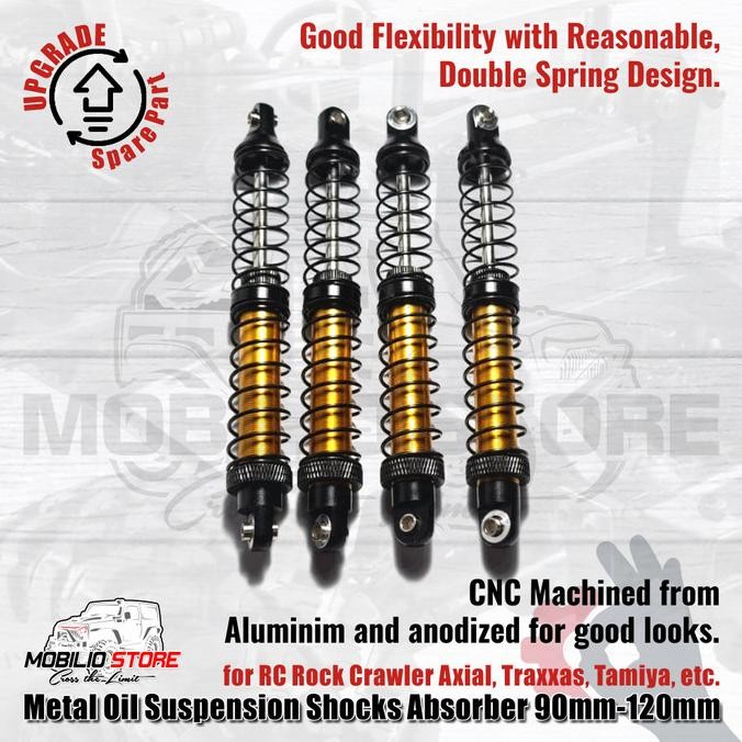 Jual Metal Oil Suspension Shocks Absorber 90Mm-120Mm For Rc Rock Crawler Original Dan Terpercaya ...