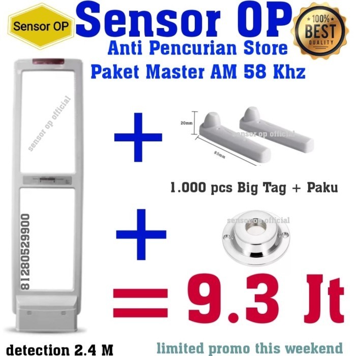 Jual Promo!! Sensor Op Alarm Toko Baju Sepaket Am Master 1000 Tag Pin ...