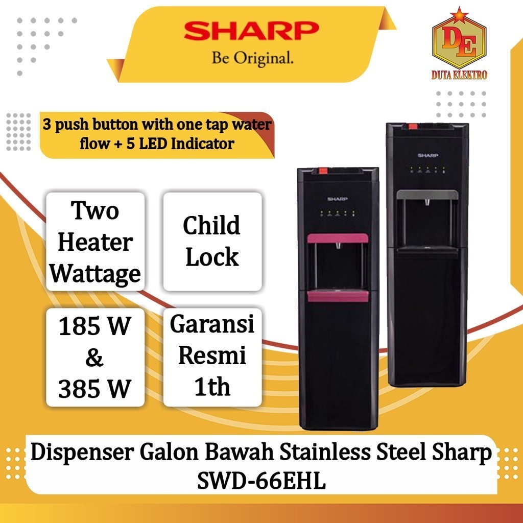 Jual Dispenser Galon Bawah Sharp SWD 66 EHL Stainless Steel | Shopee ...