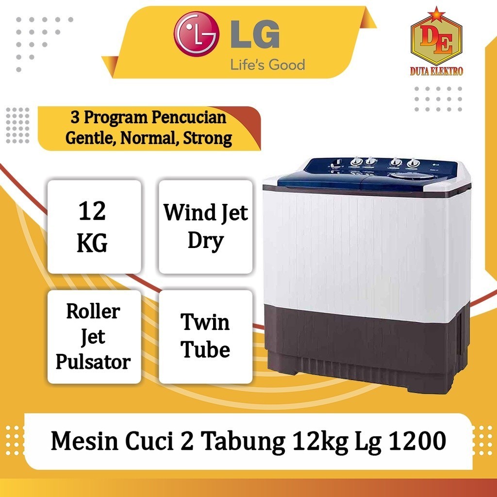 Jual Mesin Cuci 2 Tabung 12kg LG 1200 | Shopee Indonesia