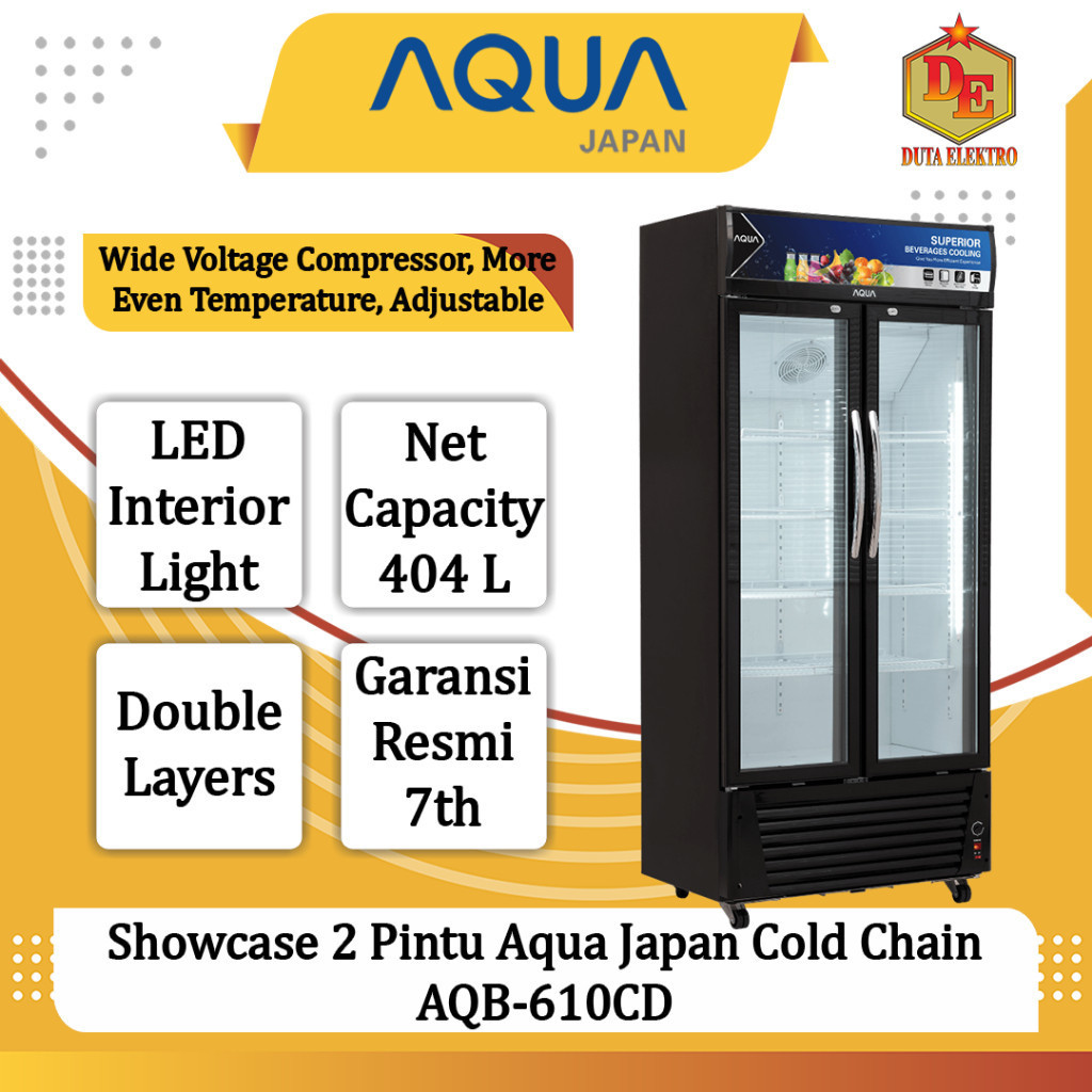 Jual Showcase 2 Pintu Aqua Japan AQB 610 CD Cold Chain | Shopee Indonesia