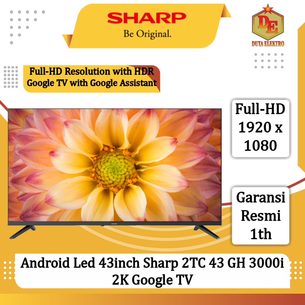 Jual Android Led 43inch Sharp 2TC 43 GH 3000i 2K Google TV | Shopee Indonesia