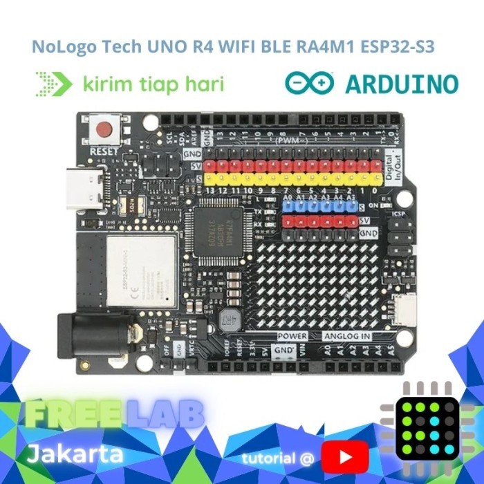 Jual NoLogo Tech UNO R4 WIFI Bluetooth Development Board dgn CPU Renesas RA4M1 R7FA4M1 dan Modul ...