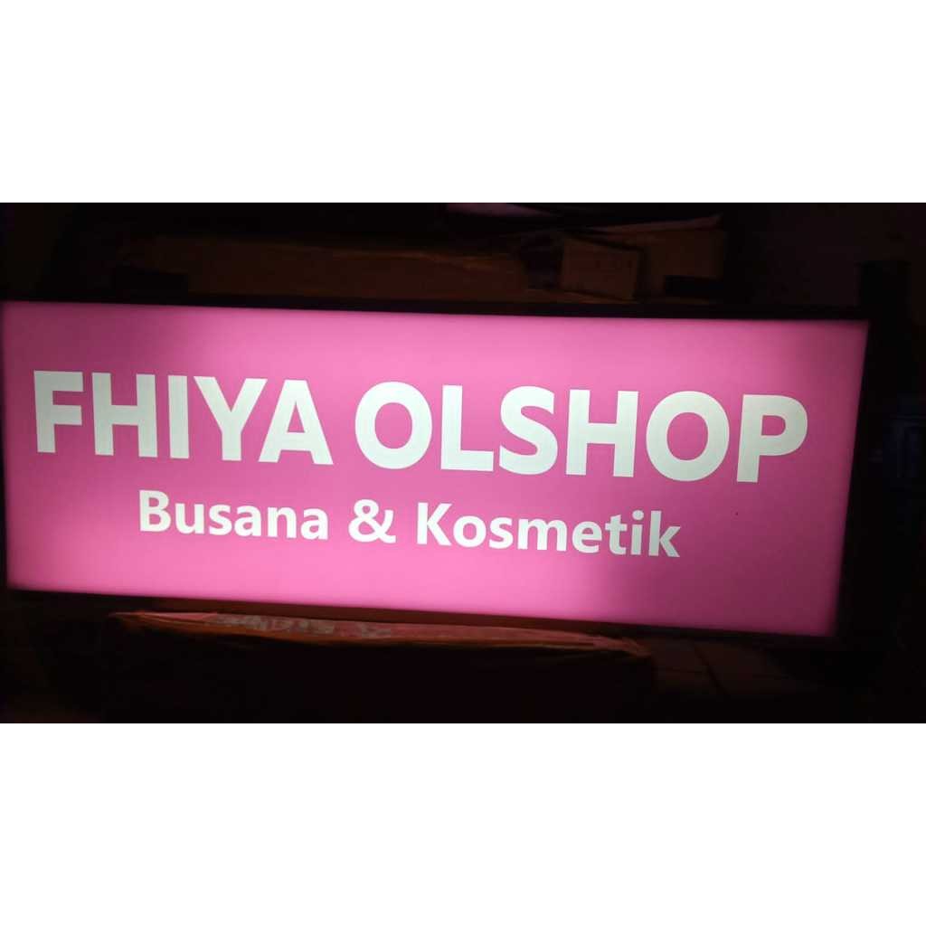 Jual Neon Box Akrilik 2 muka ukuran 20x50cm custom design | Shopee ...