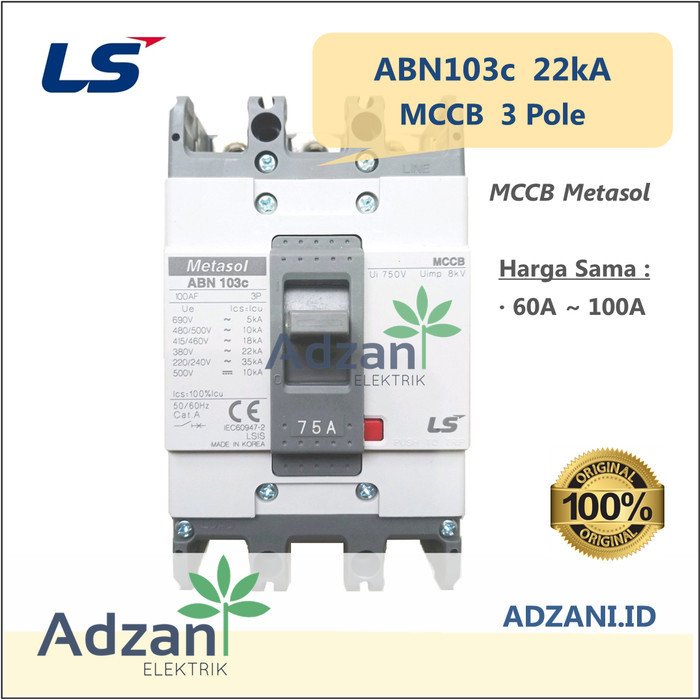 Jual Promo!! Mccb 3P 75A 22Ka Abn103C Ls Metasol Lsis | Shopee Indonesia
