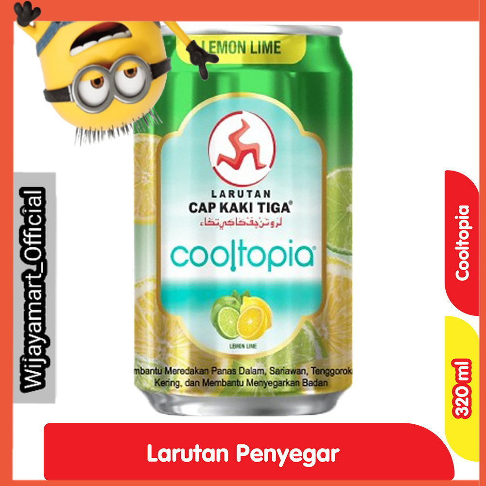 Jual Cap Kaki Tiga Cooltopia Larutan Penyegar Lemon Lime Kaleng 320 ml | Shopee Indonesia