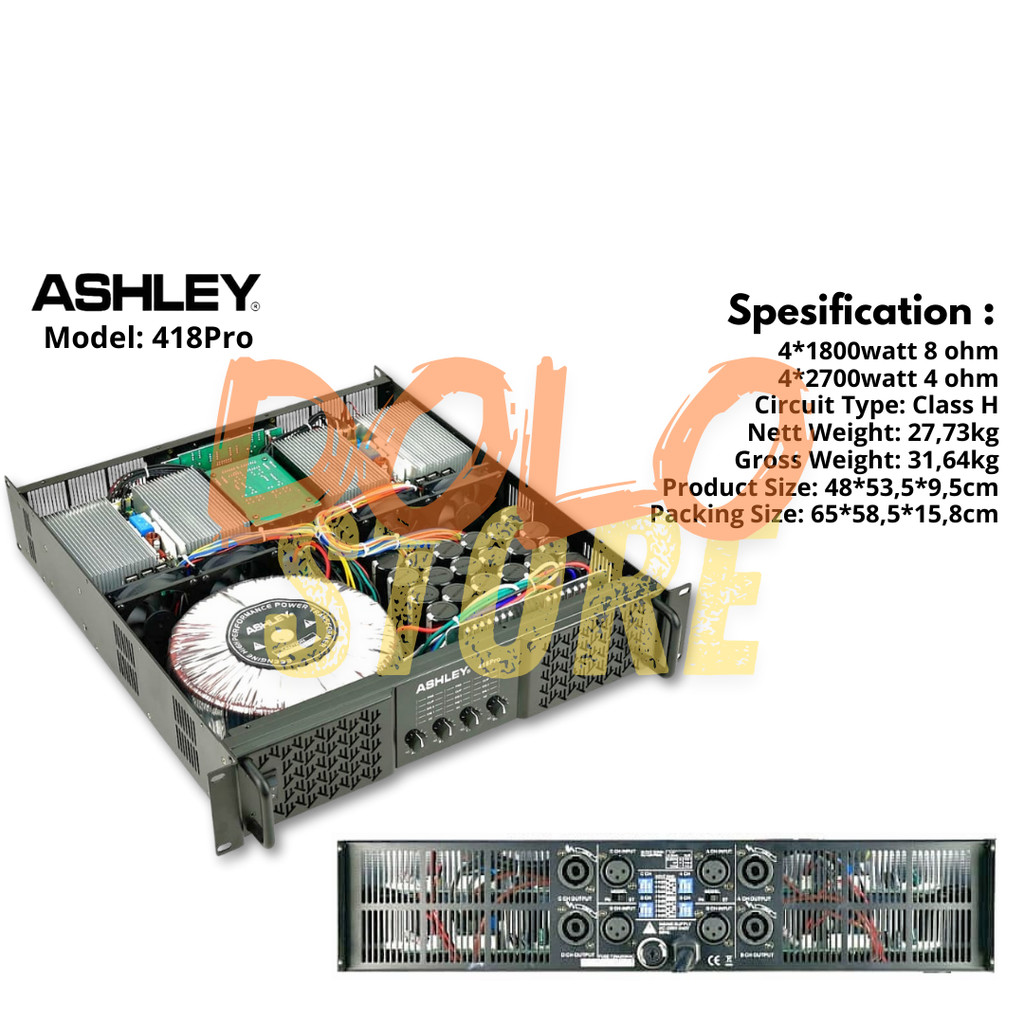 Jual ORIGINAL ASHLEY POWER AMPLIFIER 418PRO | Shopee Indonesia