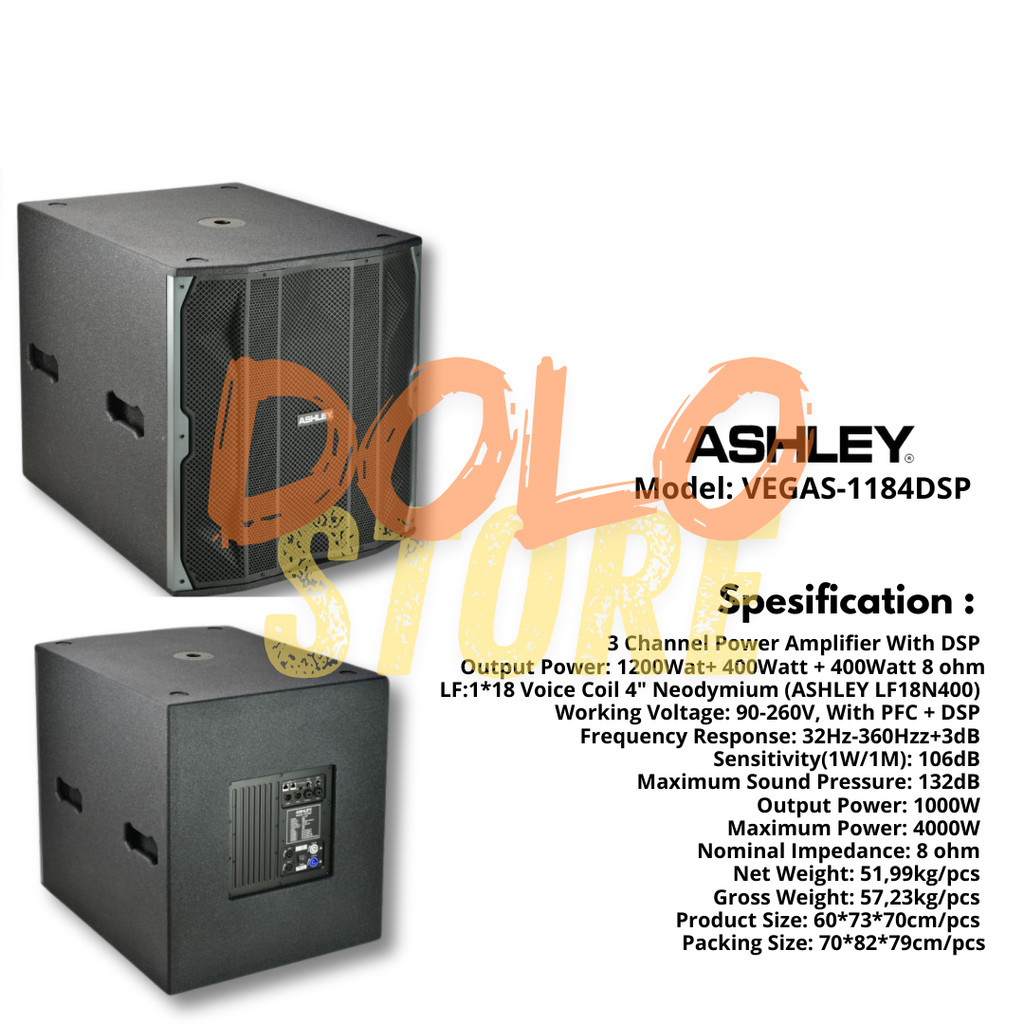 Jual ORIGINAL ASHLEY SUBWOOFER AKTIF VEGAS 1184DSP | Shopee Indonesia