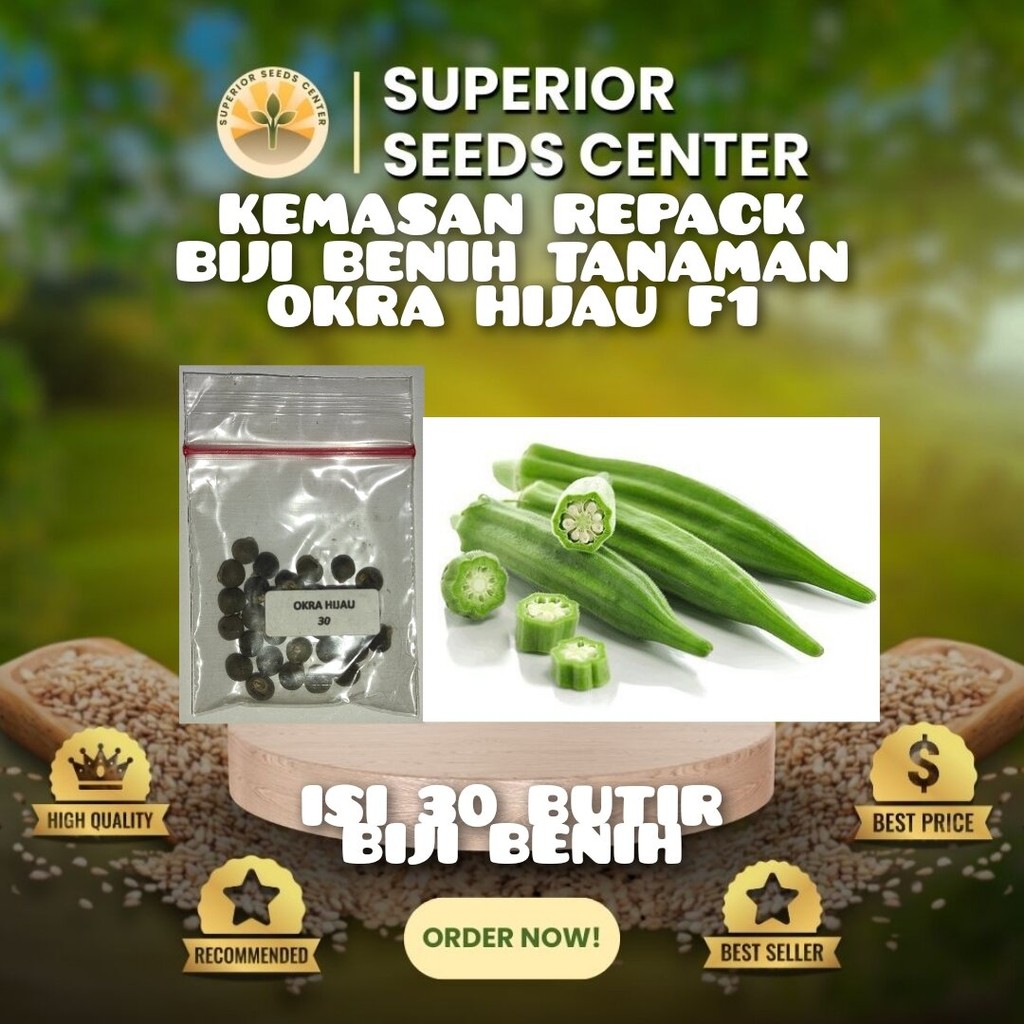 Jual 30 Butir Biji Benih Tanaman Okra Hijau | Bendi (Kemasan Repack ...