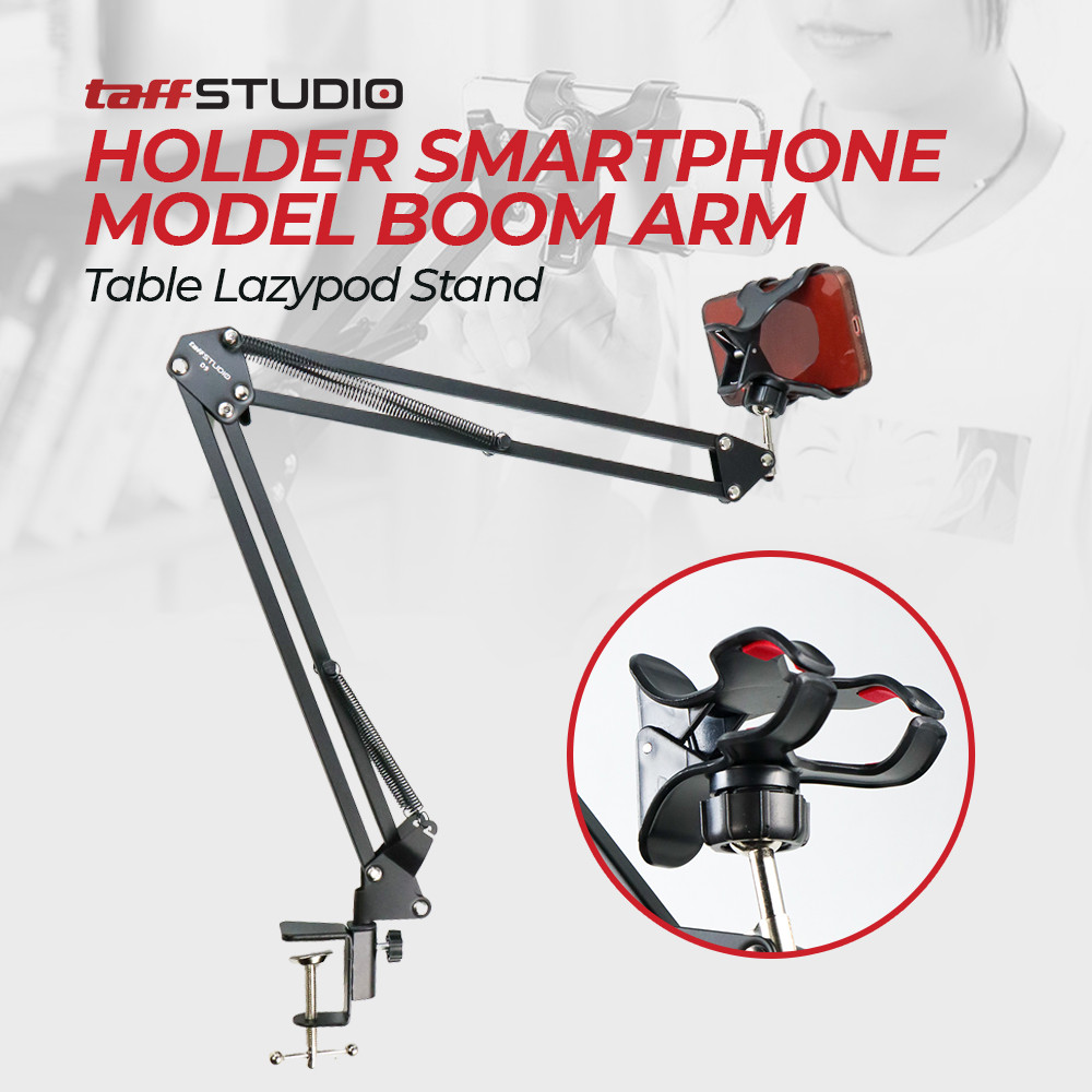 Jual Smartphone Lazypod Stand Model Boom Arm Table - D9 - Hitam | Stand ...
