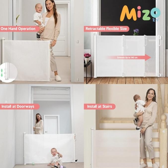 Jual MIZO Retractable Baby Gate | Pagar Pembatas Bayi GLM | Shopee ...