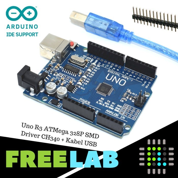 Jual Uno R3 ATMega 328P SMD dg CH340 / ARDU UNO SMD + Kabel USB Ardu ...