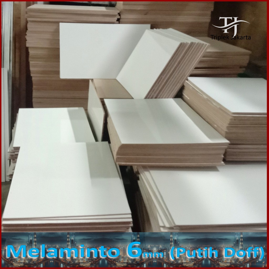 Jual Triplek Putih Doff 1 Muka Melaminto 6mm Ukuran 40x120 cm ( Tebal ...