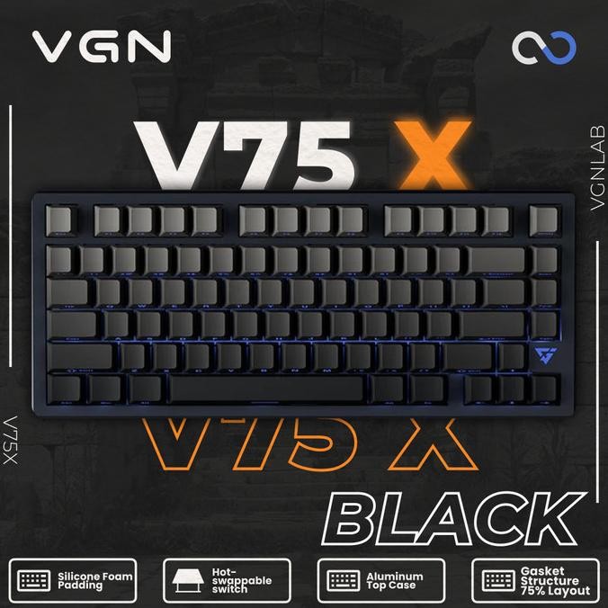 Jual TERBARU - VGN VXE ATK V75X / V-75X Hotswap Gasket Mount 75% Alu ...