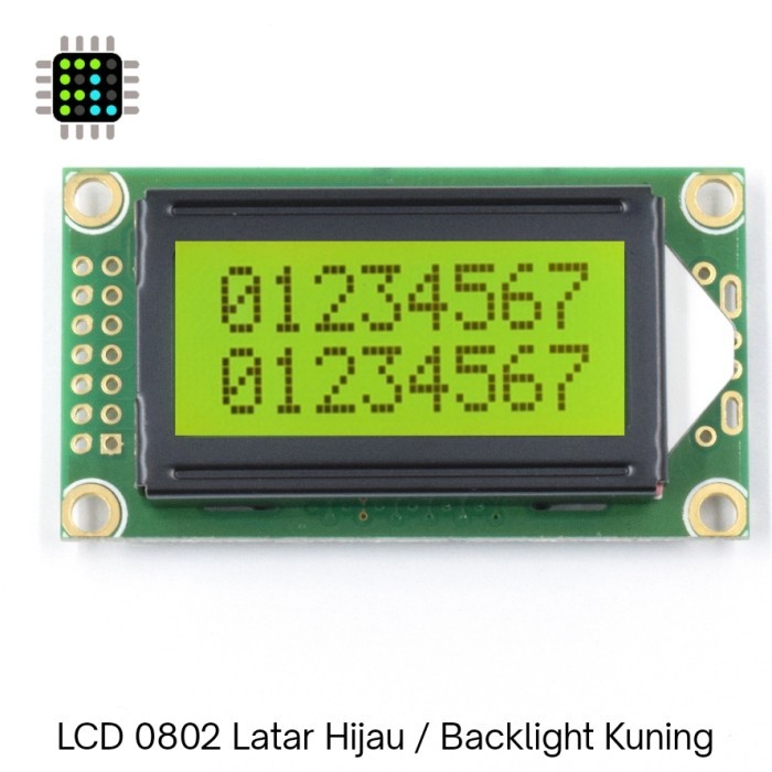 Jual LCD 8x2 0802 Karakter Hijau Kuning Backlight Green Display Module ...