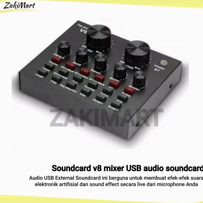 Jual Shipping Soundcard V8 Mixer Usb Audio Soundcard Mixer V8 Eksternal ...