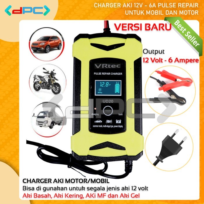 Jual Promo!! Charger Aki 12V6A Pulse Repair By Automatic Mobil Motor | Shopee Indonesia