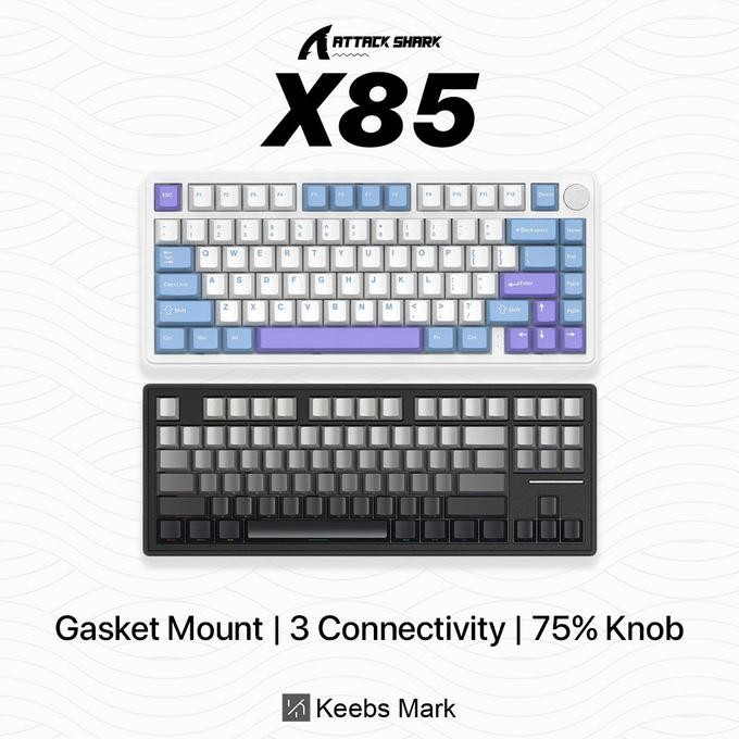 Jual TERBARU - Attack Shark X85 Fullkit RGB 75% Layout Knob Mechanical ...