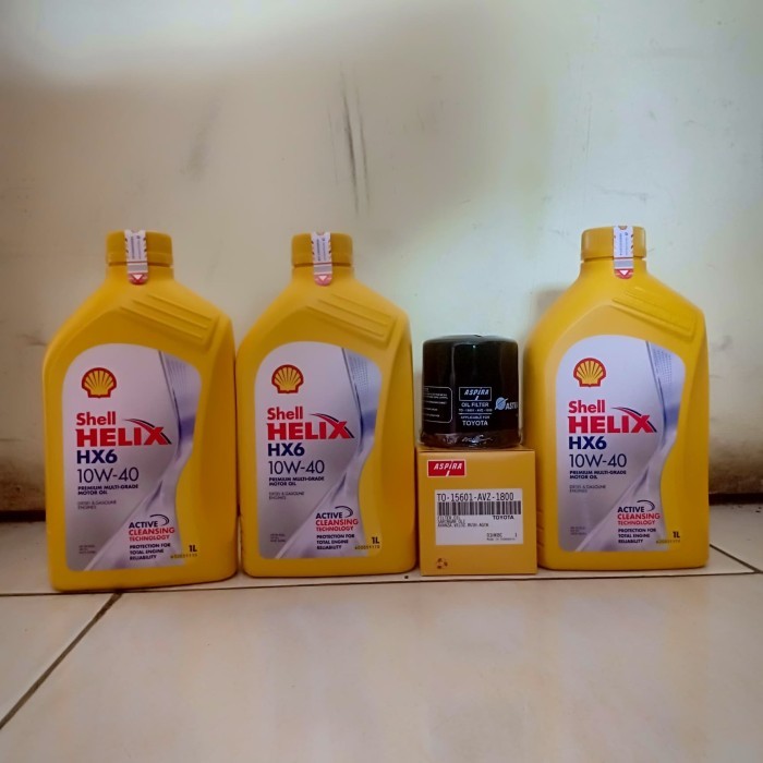 Jual Paket Oli Shell Hx6 10W-40 3 Liter + Filter Oli Avanza/ Xenia ...