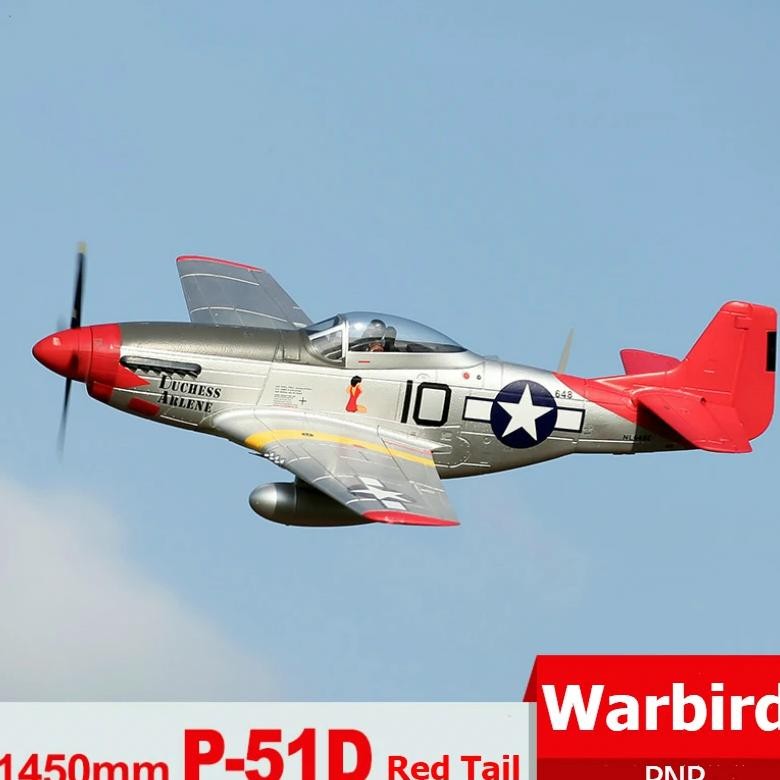Jual FMSRC RC AIRPLANE 1450MM 1.4M P51 P-51D MUSTANG RED TAIL V8 WITH FLAPS LED PNP GAINT BIG ...
