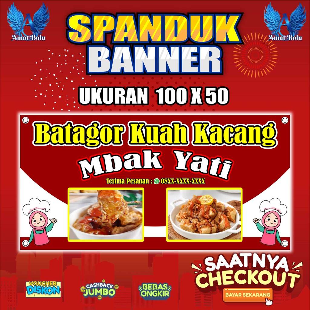 Jual Spanduk Banner BATAGOR KUAH KACANG Bisa Request | Shopee Indonesia
