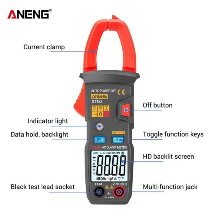 Jual New Tang Amper Ampere Digital Clamp Multimeter Voltage Current ...
