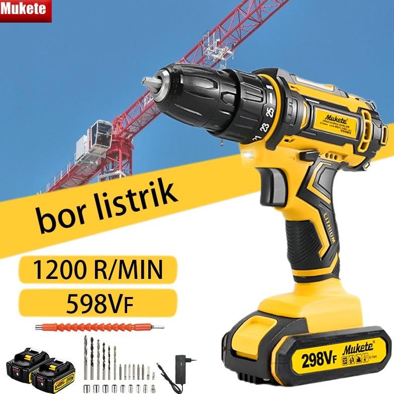 Jual Mukete 598VF 1200 R/MIN bor batrai bor listrik mini bor listrik ...