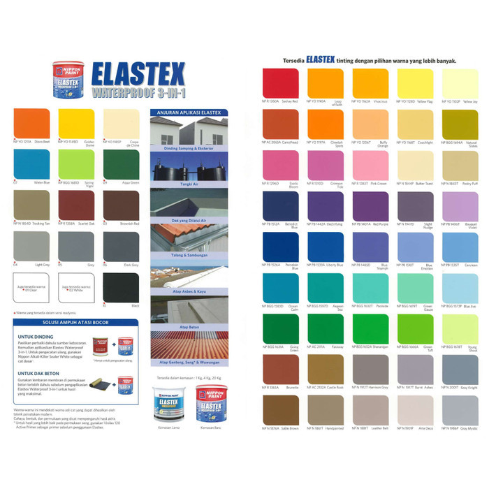 Jual Cat Tembok Elastex Waterproofing (Warna Abu-Abu Dan Putih) Ukuran ...