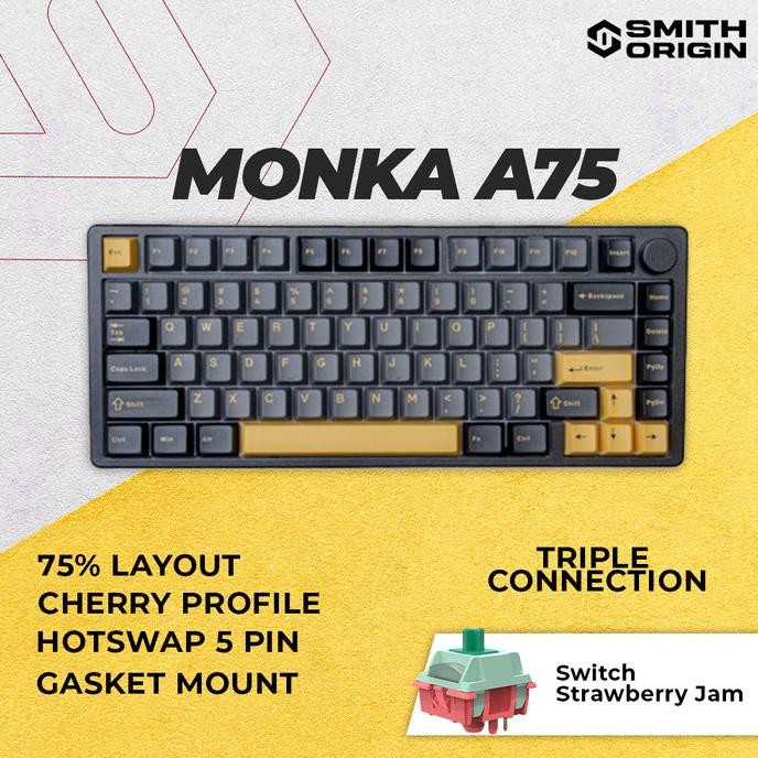 Jual NEW Monka A75 Gasket/Top Mount Aluminum Wireless Mechanical ...