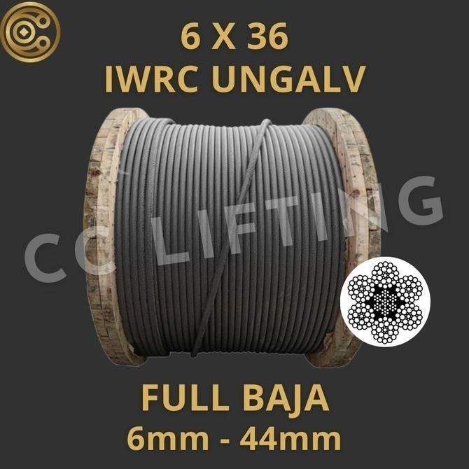 Jual KAWAT SELING 18MM FULL BAJA UNGALVANIS / WIRE ROPE 18MM 6X36 / KAWAT SLING 18MM IWRC ...