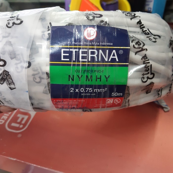 Jual Kabel Listrik Eterna 2X0.75 Putih Serabut 50 Meter,Roll | Shopee Indonesia