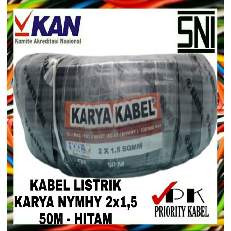 Jual Kabel Listrik Serabut Karya Nymhy 2X1,5 2X1.5 50 Meter (50M) | Shopee Indonesia
