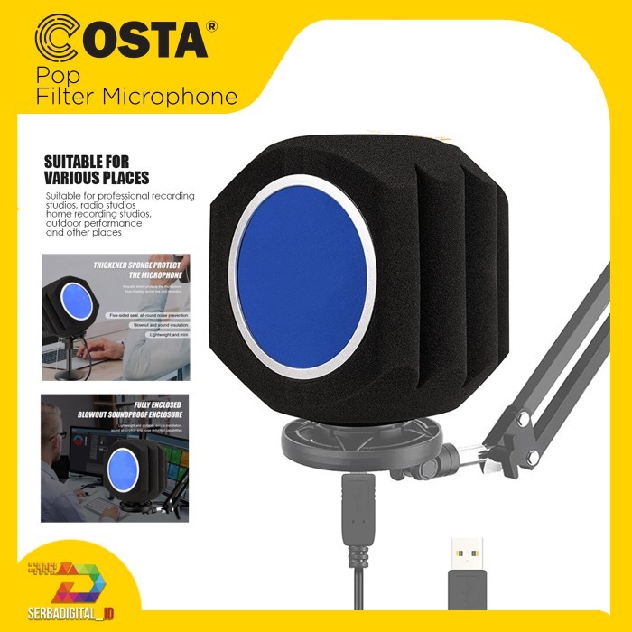Jual NEW Pop Filter Microphone Acoustic Filter Busah Peredam Angin ...