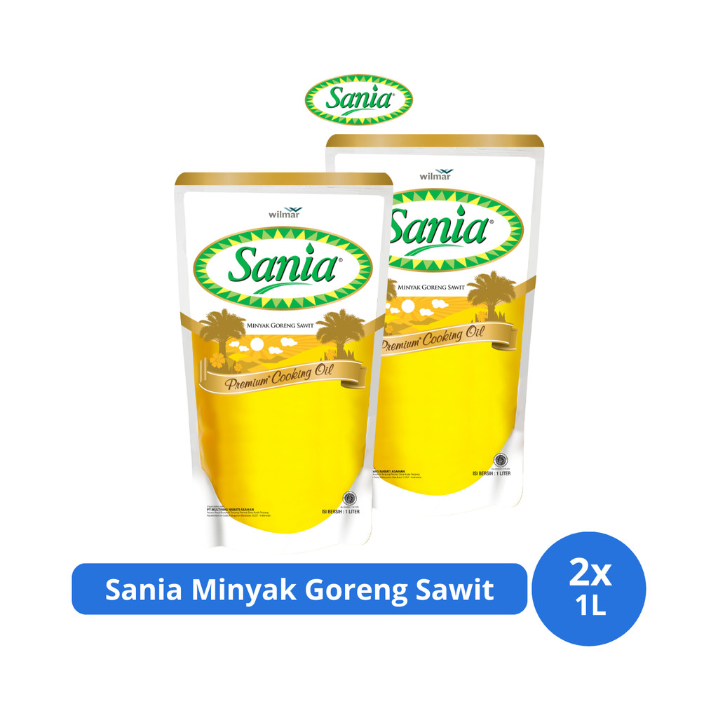 Jual Sania Minyak Goreng Sawit Premium Cooking Oil Pouch 1L x 2 pcs ...