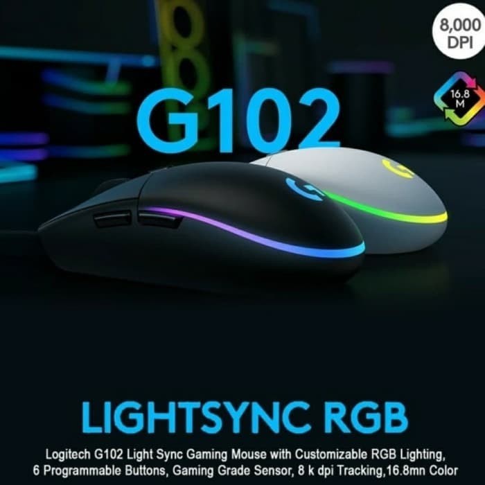 Jual Logitech G102 V2 Lightsync / Logitech G102 Lightsync | Shopee ...