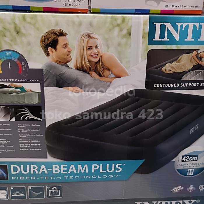 Jual Kasur Angin INTEX 64124 DURABEAM REST RAISED AIRBED (DARK blue ...