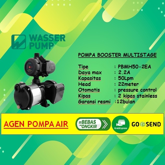 Jual Pompa Booster Multistage WASSER PBMH50-2EA / Impeller Stainless ...